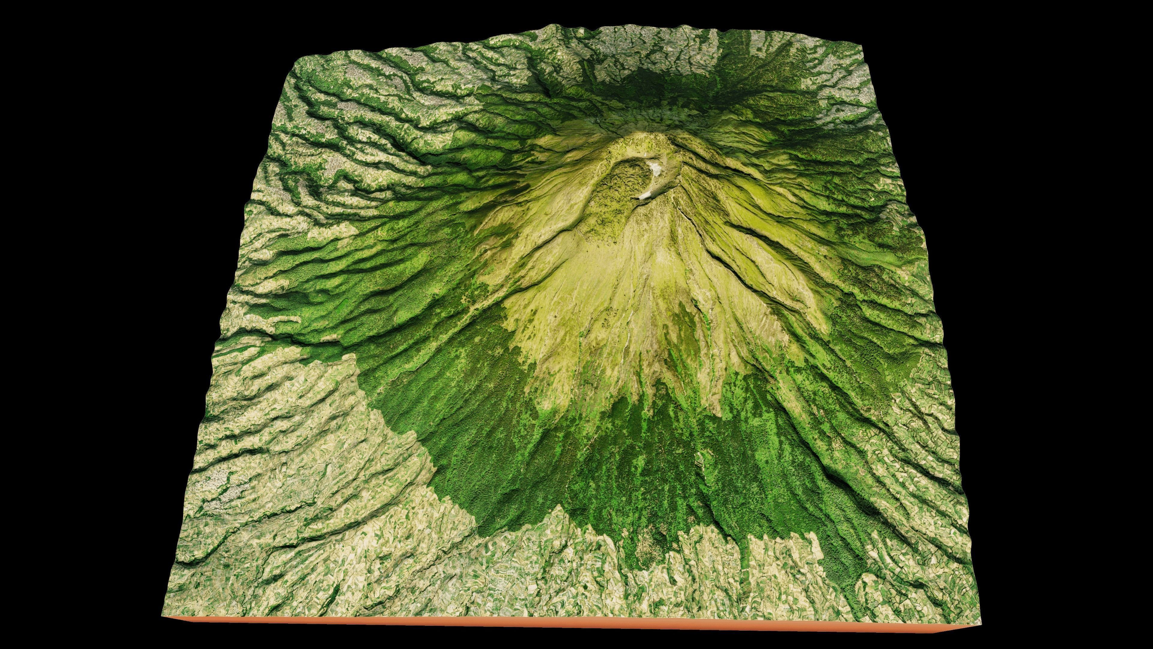 Mount Sumbing 3d model terrain 3D model | CGTrader