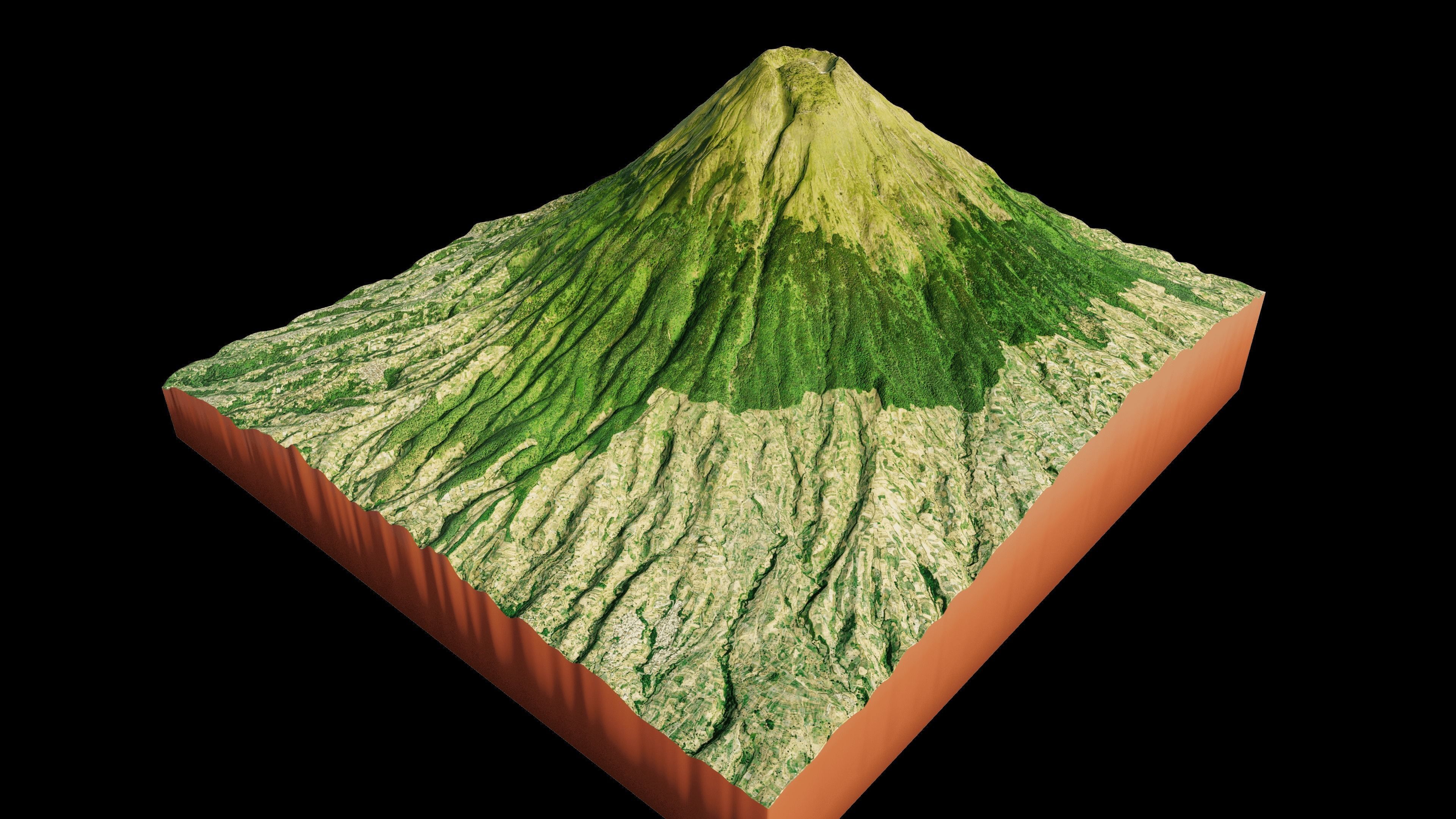 Mount Sumbing 3d model terrain 3D model | CGTrader