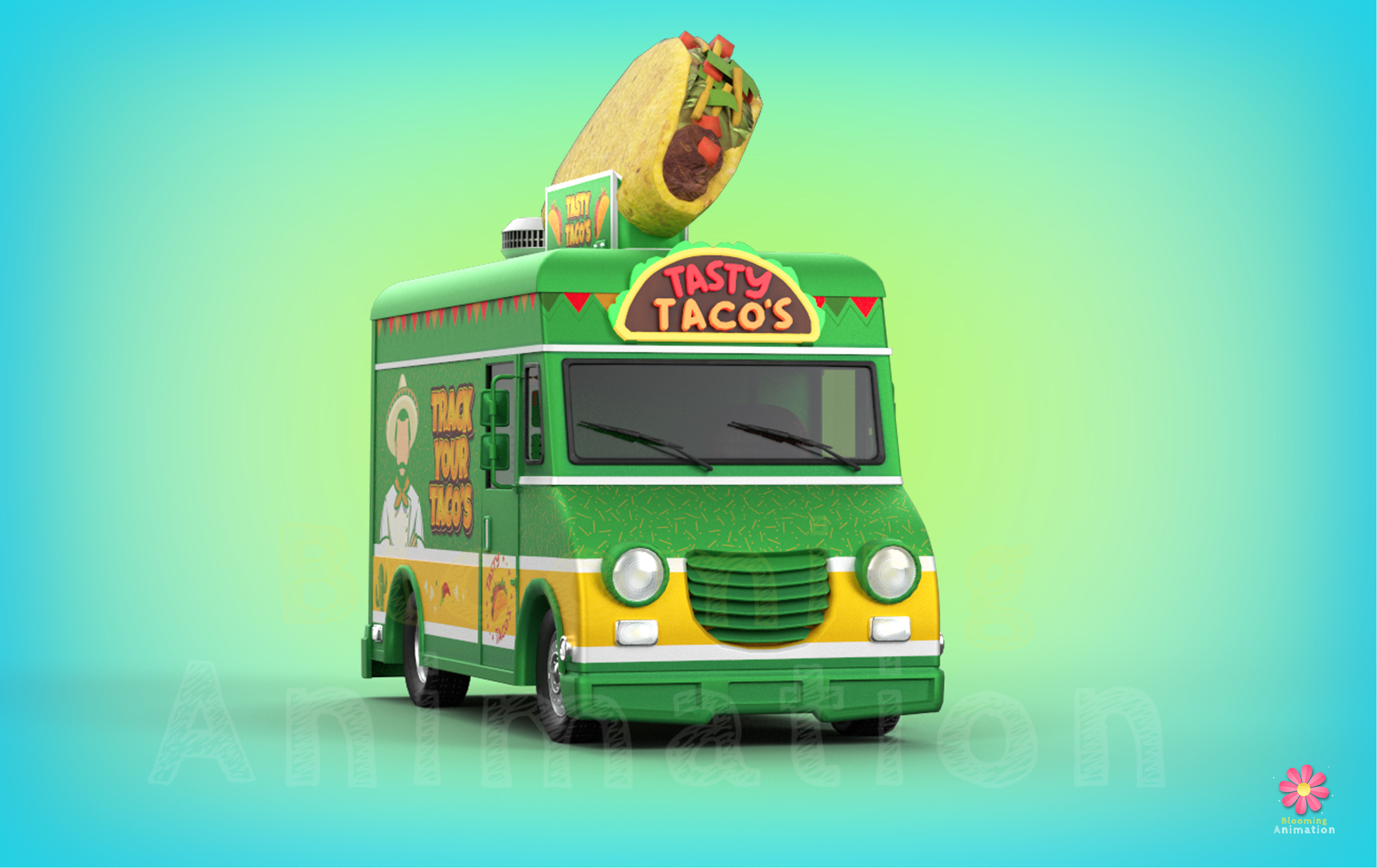 3D model Game Ready Taco Truck with PBR textures VR / AR / low-poly ...