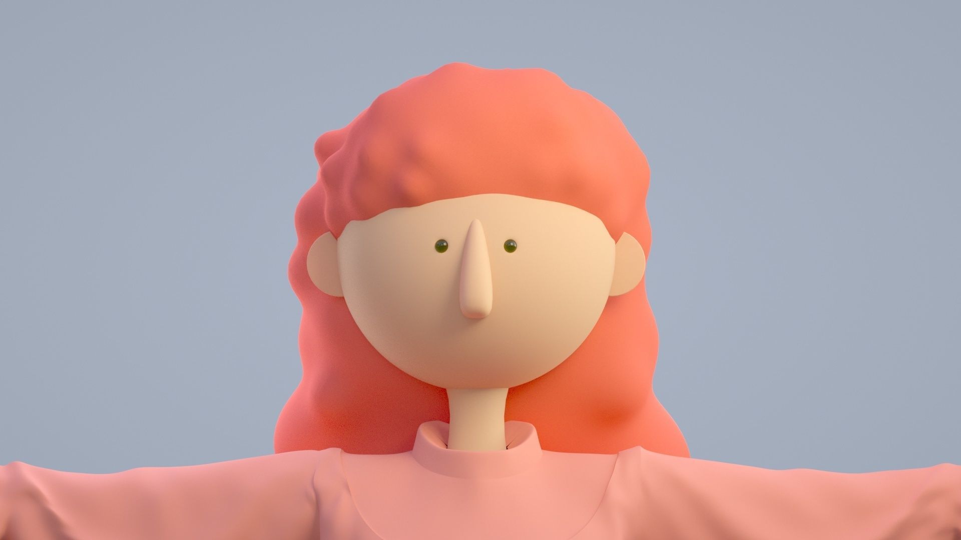 Cartoon Girl Mom Auntie IP Cartoon Image c4d 3D model | CGTrader