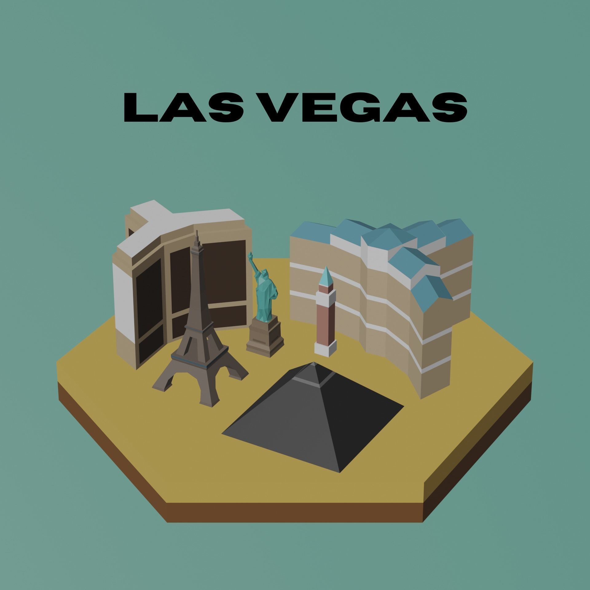 3D model Pack Landmarks miniatures VR / AR / low-poly | CGTrader