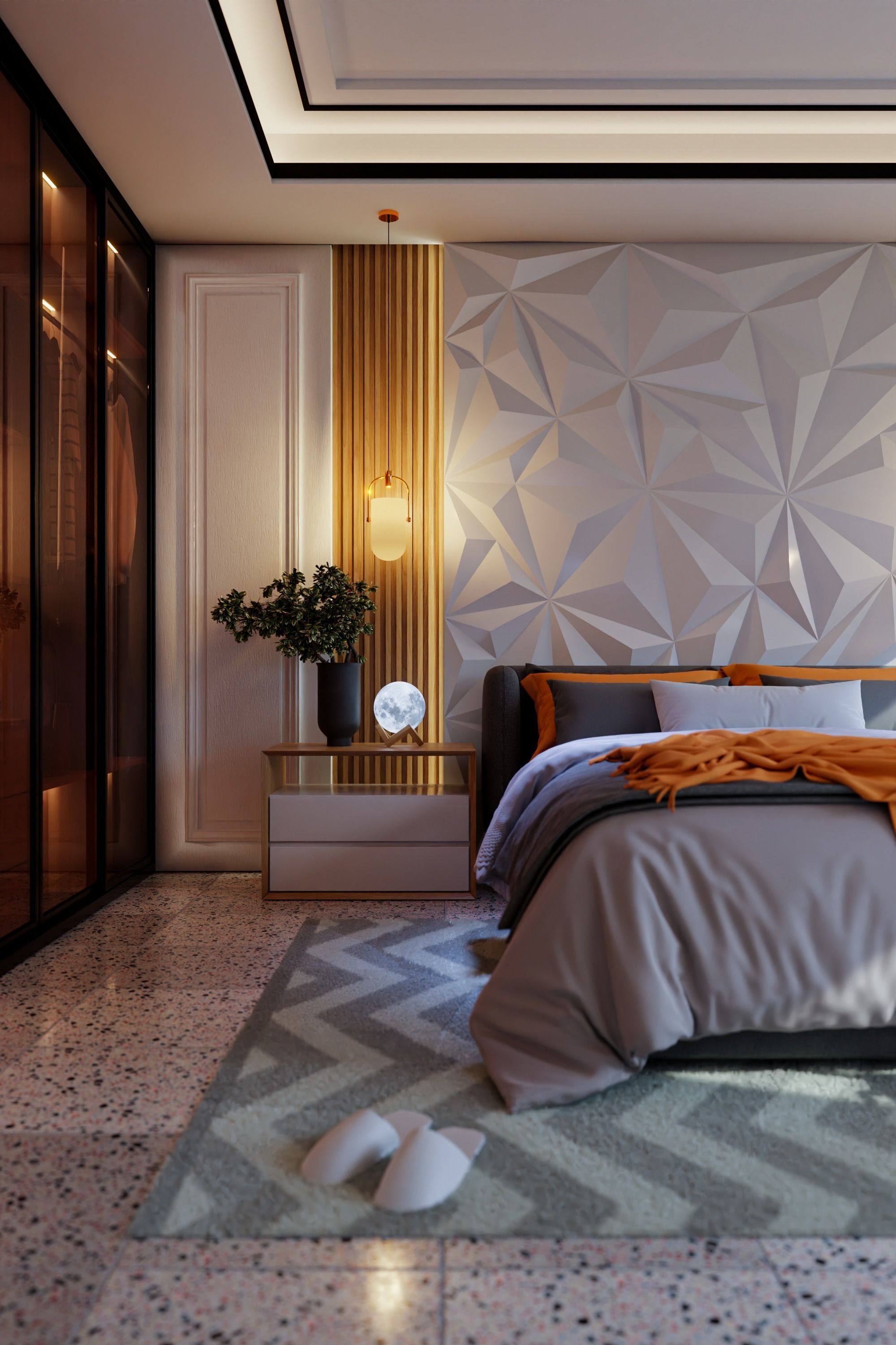 Modern interior scene Bedroom Luxury Design Blender Cycles 3D model ...