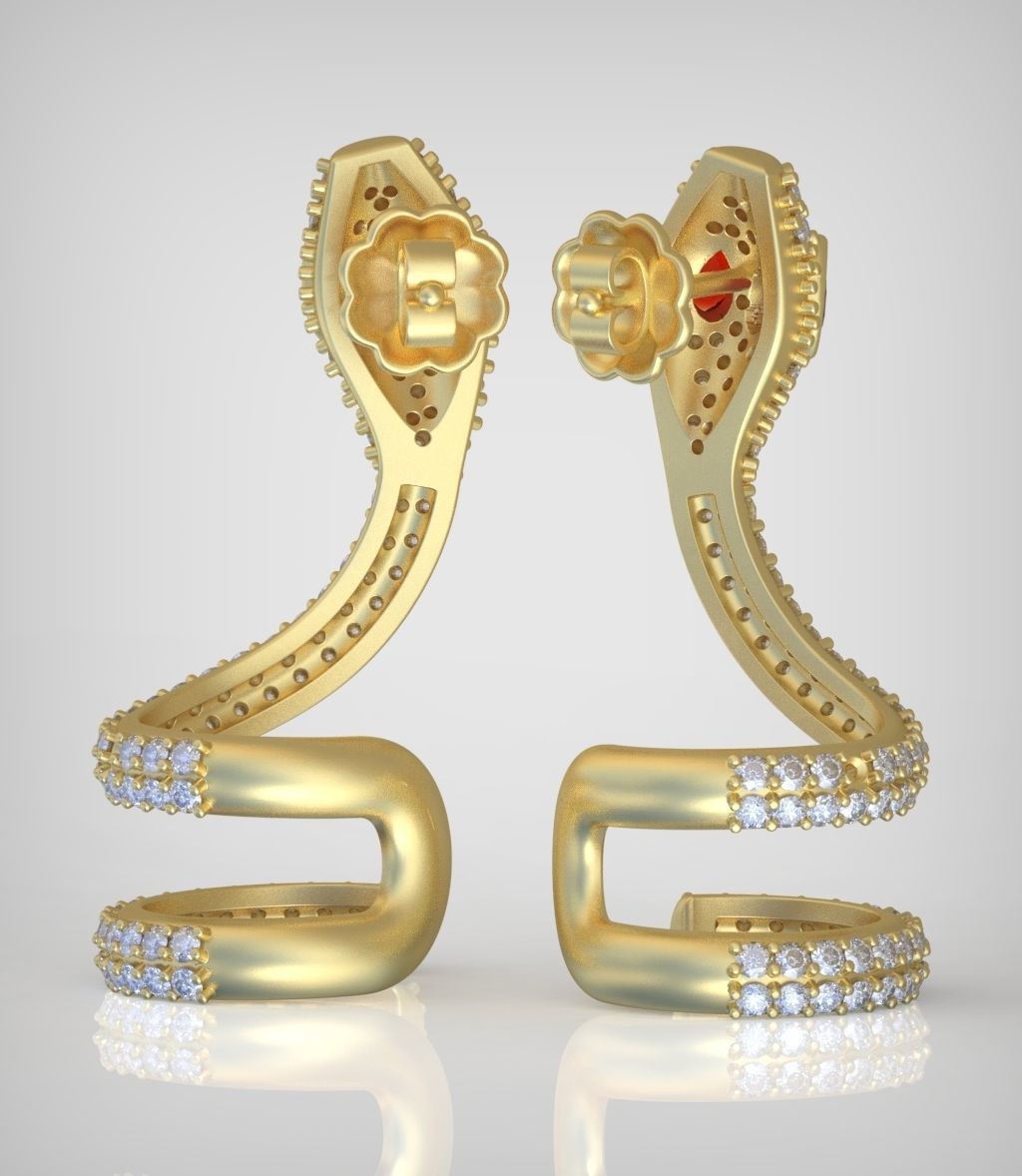 Snake Earring model 0282 3D printable model14 3D model 3D printable | CGTrader