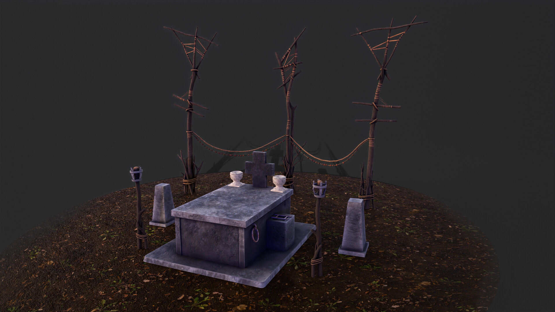 3D model Gameready Graveyard scene Models VR / AR / low-poly | CGTrader
