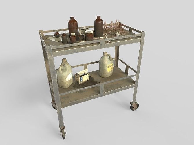 Abandoned Laboratory Cart And Equipments 3D model | CGTrader
