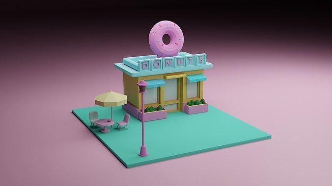 Donut shop free 3D model | CGTrader