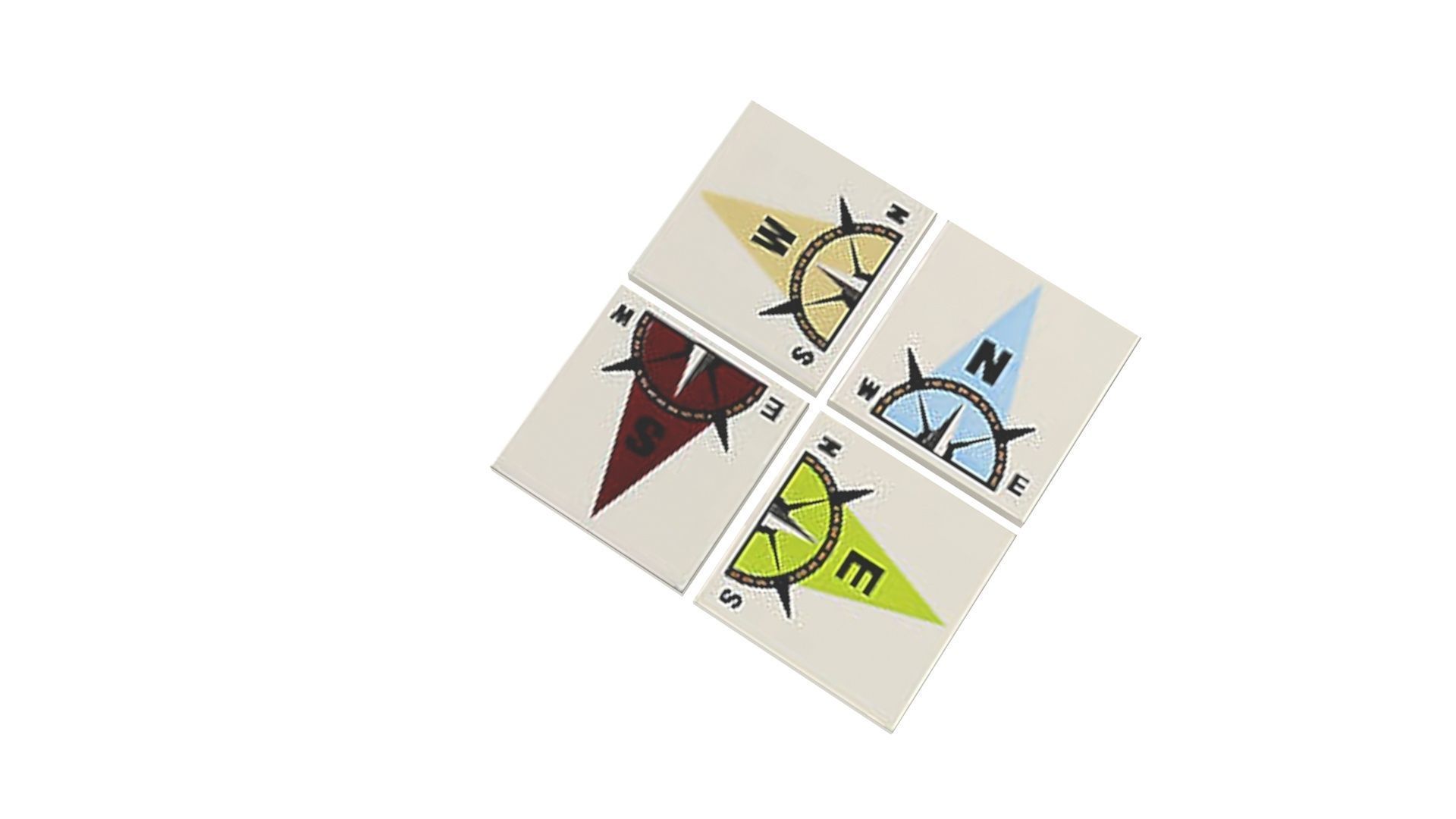 Compass Lego Tiles Set 3D model | CGTrader