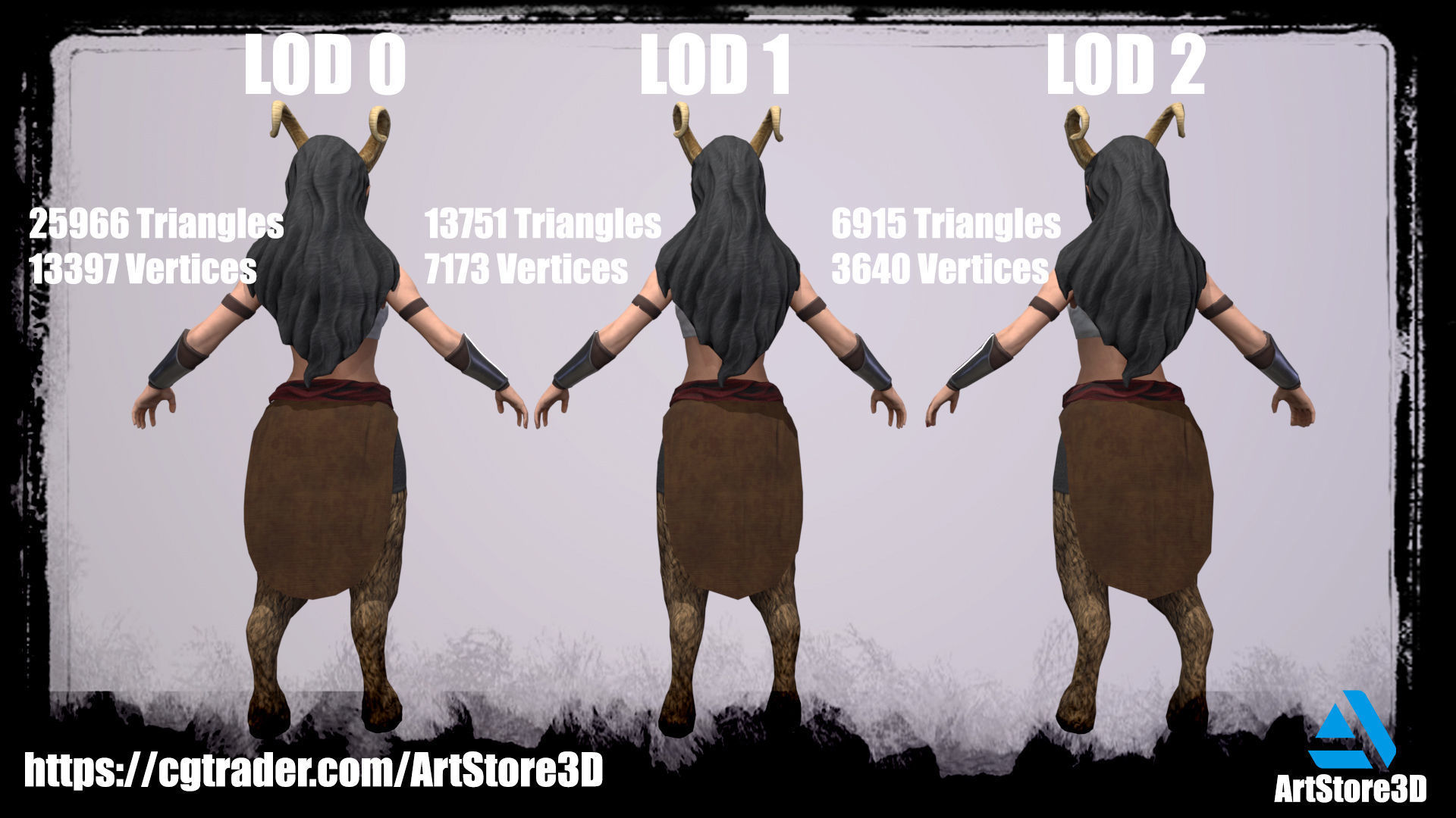 3D model Satyr Pack - Male - Female VR / AR / low-poly | CGTrader