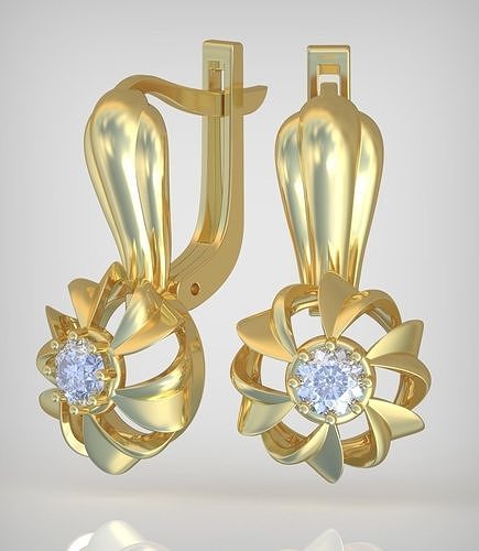 Earring model 0354-2 3D printable mode11 3D model 3D printable | CGTrader