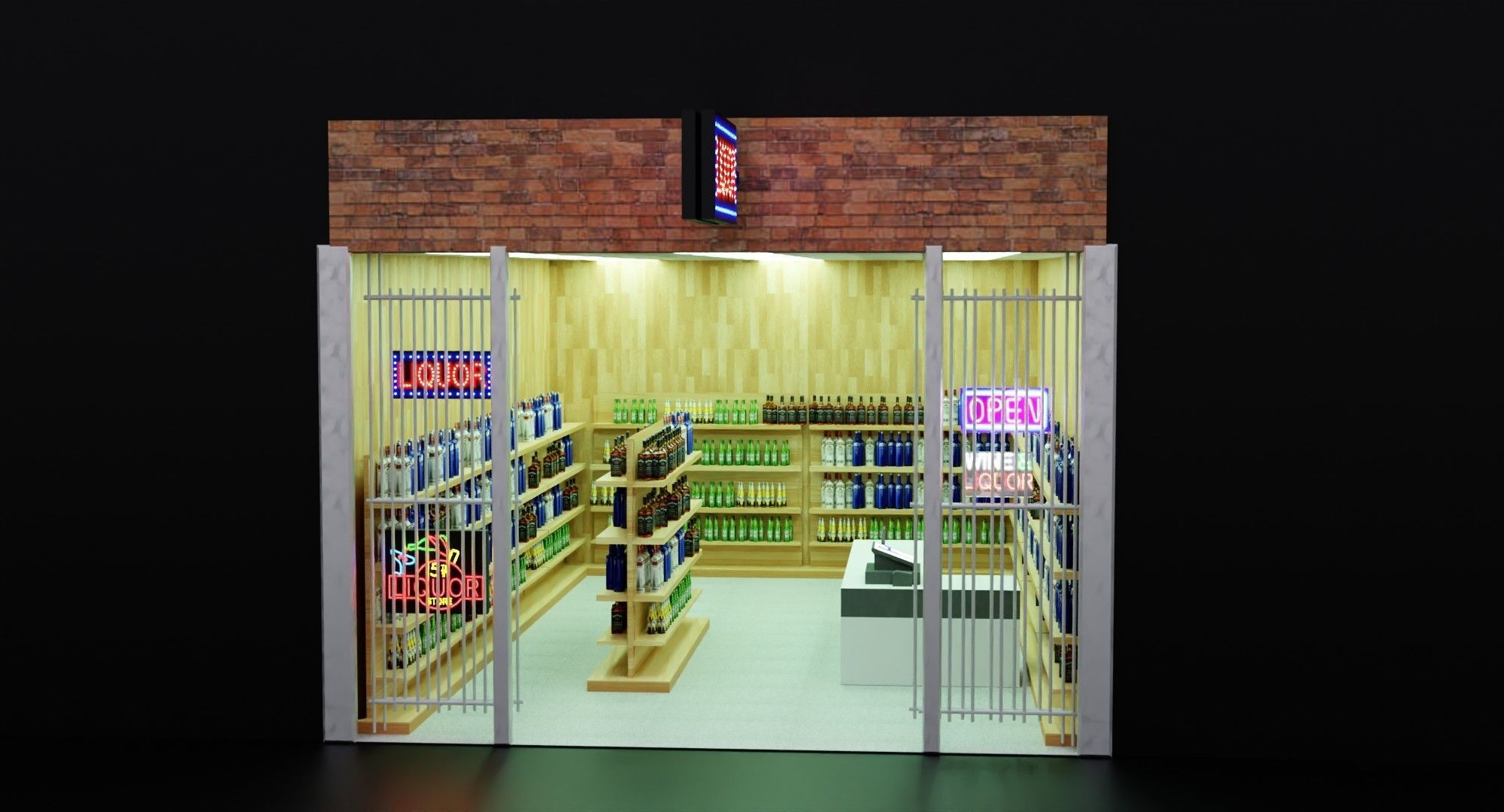 3D model Low Poly Liquor Store Interior VR / AR / low-poly | CGTrader