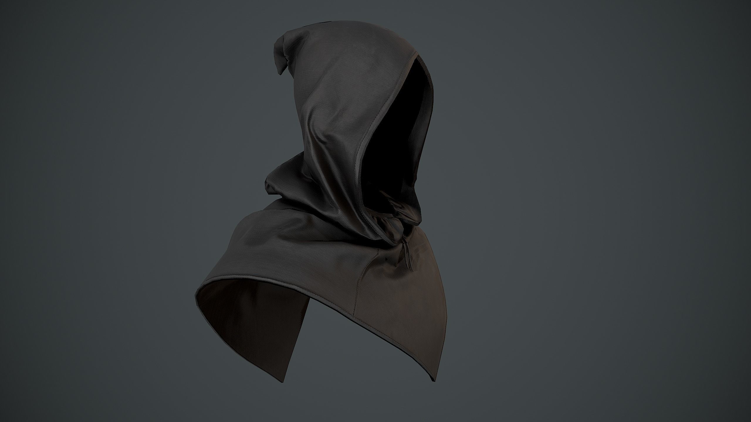 3D model Black Medieval Hood VR / AR / low-poly | CGTrader
