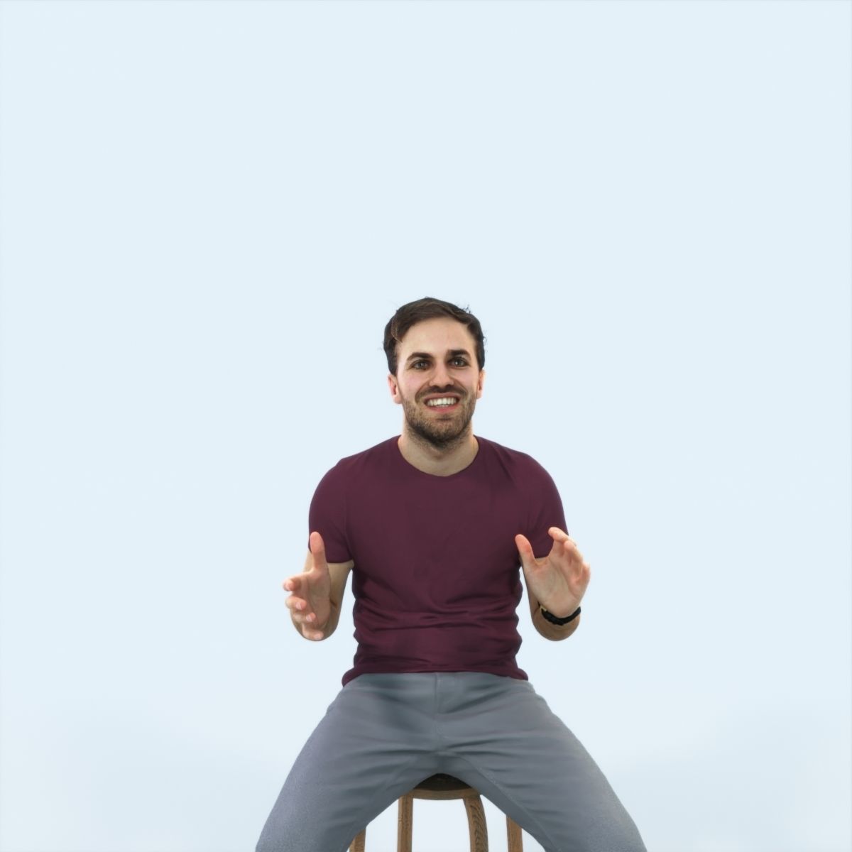 3D model QAG07 4X Business Casual Man Woman Diverse Sitting 009 VR / AR ...