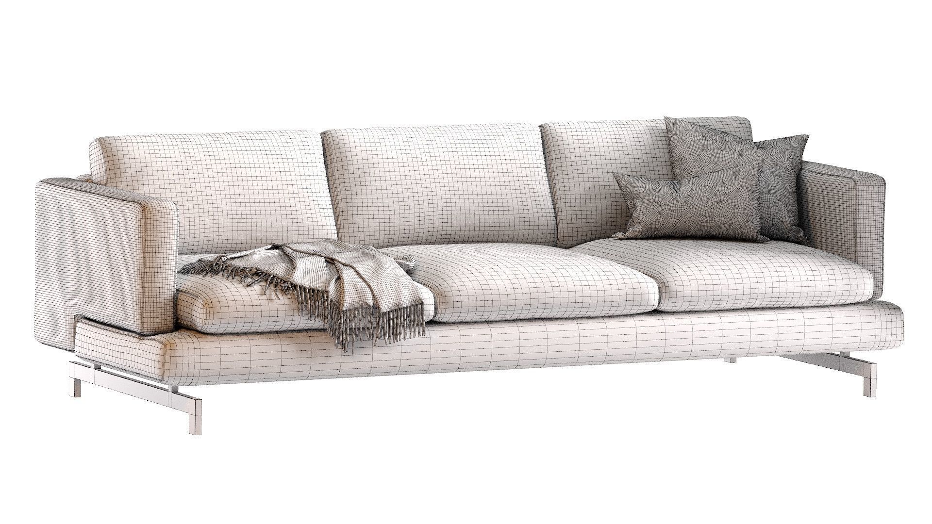 Natuzzi Jeremy Sofa 3 Seat 3D model | CGTrader