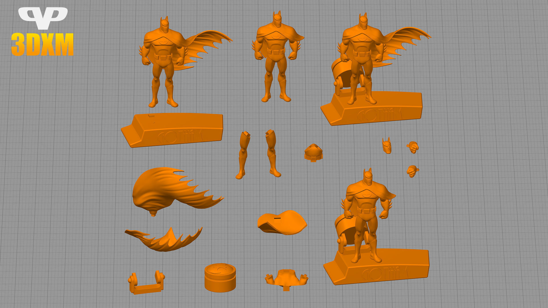 Batman Animated STL for 3D Printing ChibiSTL 3DXM 3D model 3D printable ...