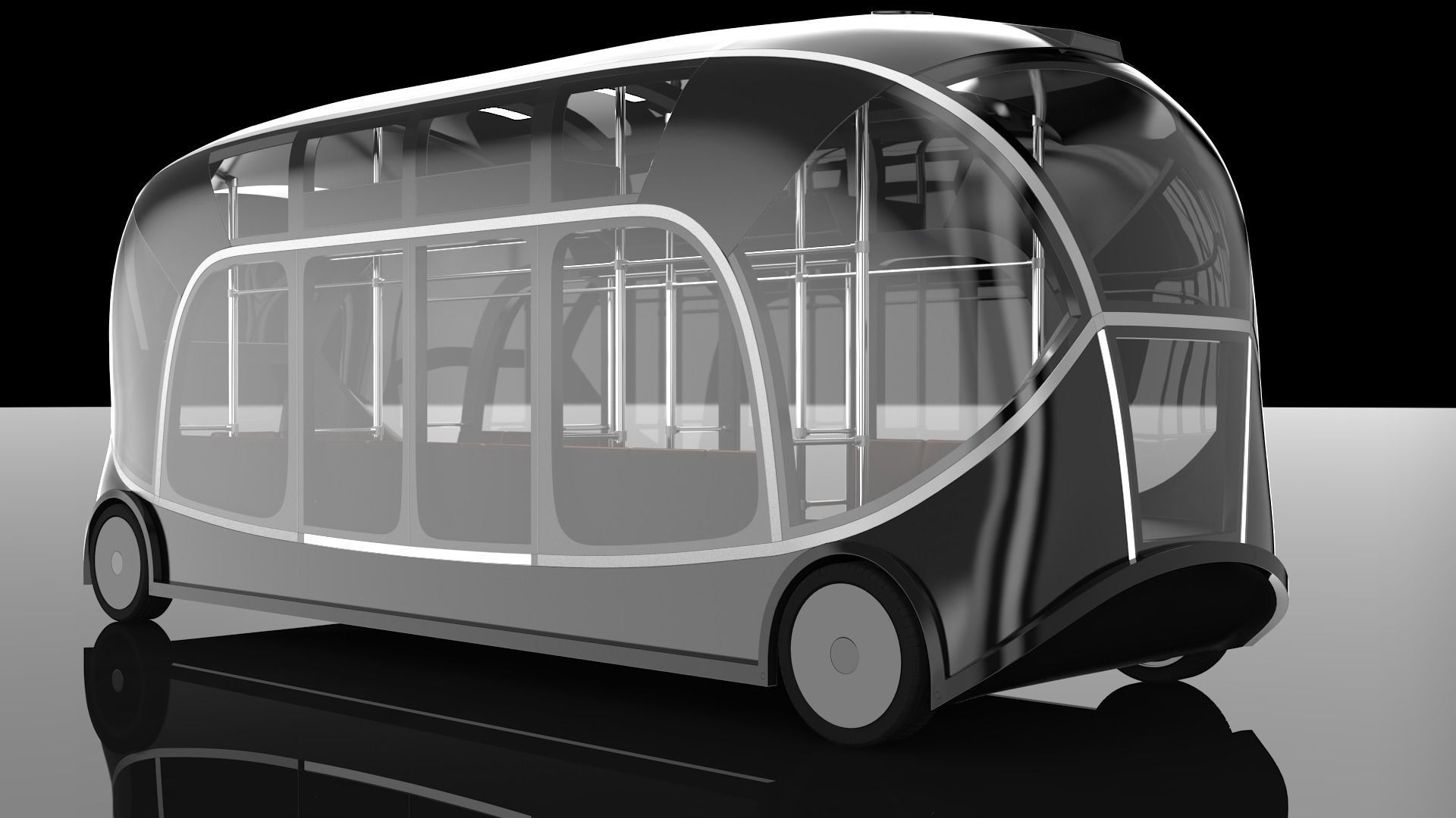 Self-driving city bus concept Orangery 3D model | CGTrader