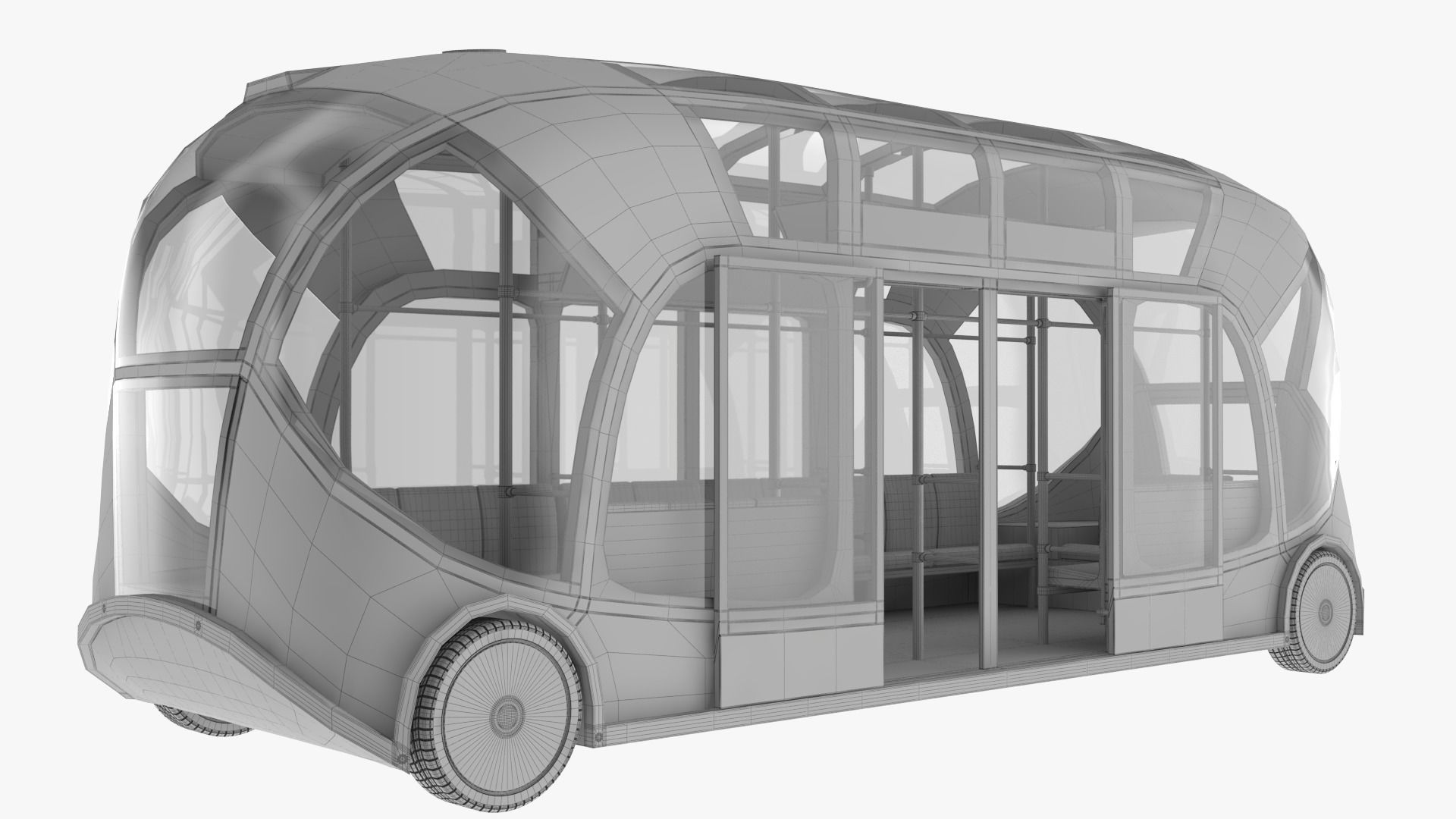 Self-driving city bus concept Orangery 3D model | CGTrader