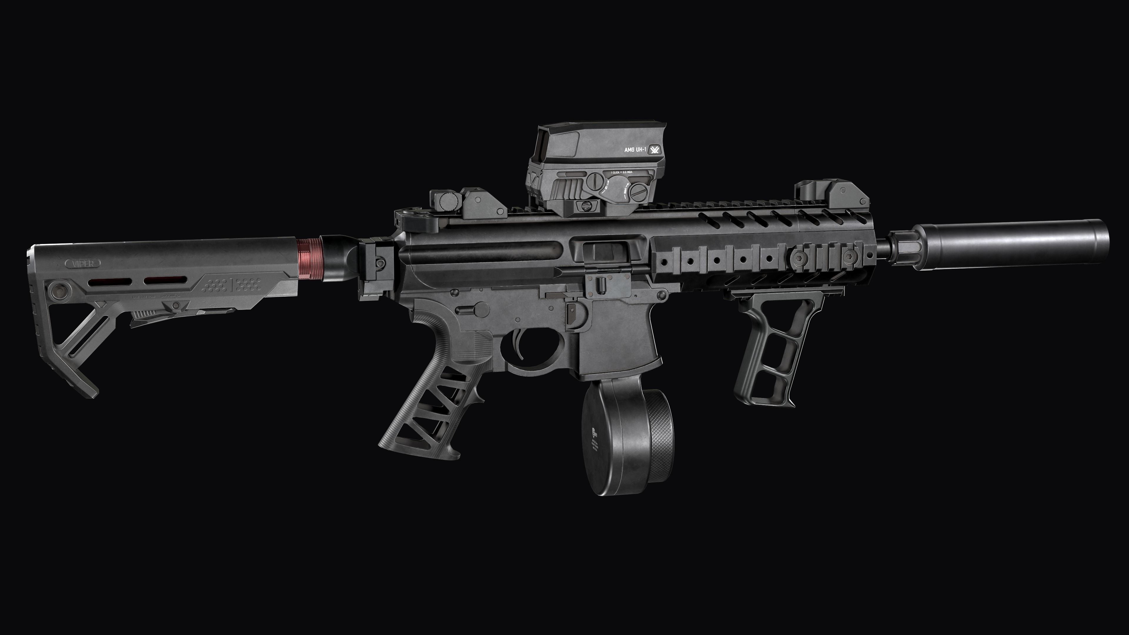 3D model Tactical modular custom SMG Sig Sauer MPX VR / AR / low-poly ...