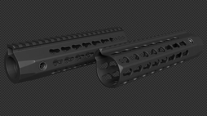 3D model AR-15 KAC URX4 85Inch KeyMod Handguard VR / AR / low-poly ...