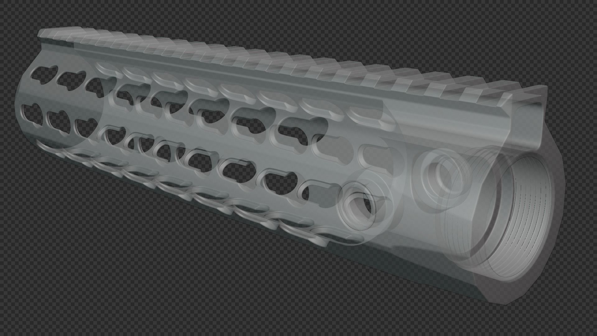 3D model AR-15 KAC URX4 85Inch KeyMod Handguard VR / AR / low-poly ...