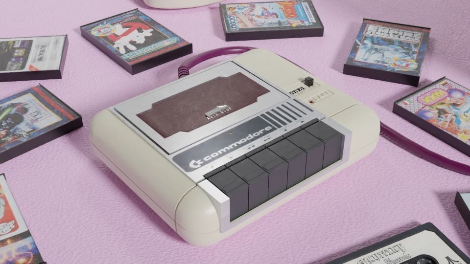 Commodore 64c all components scene 3D model | CGTrader