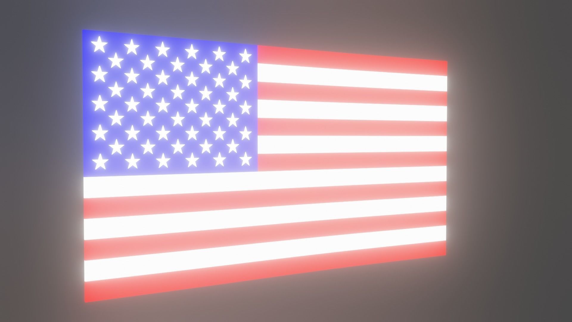 Lighted Waving American Flag 3D model animated | CGTrader
