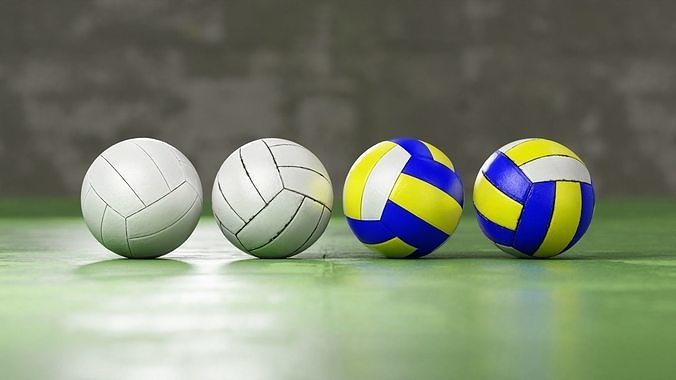 Volleyball set with 4 types material 3D model | CGTrader