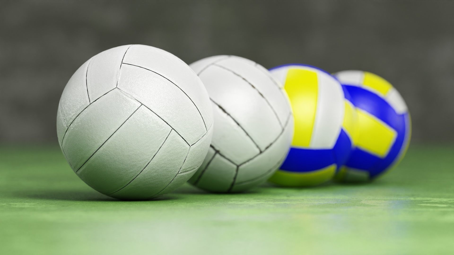 Volleyball set with 4 types material 3D model | CGTrader