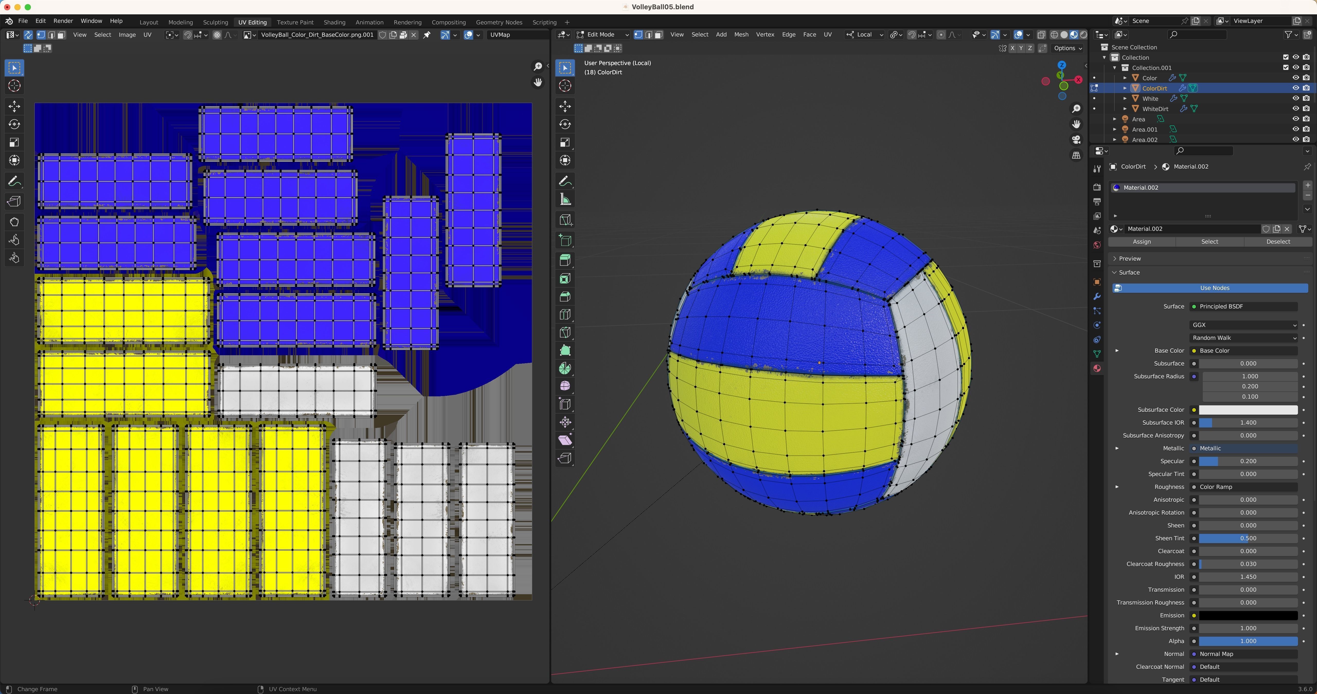 Volleyball set with 4 types material 3D model | CGTrader