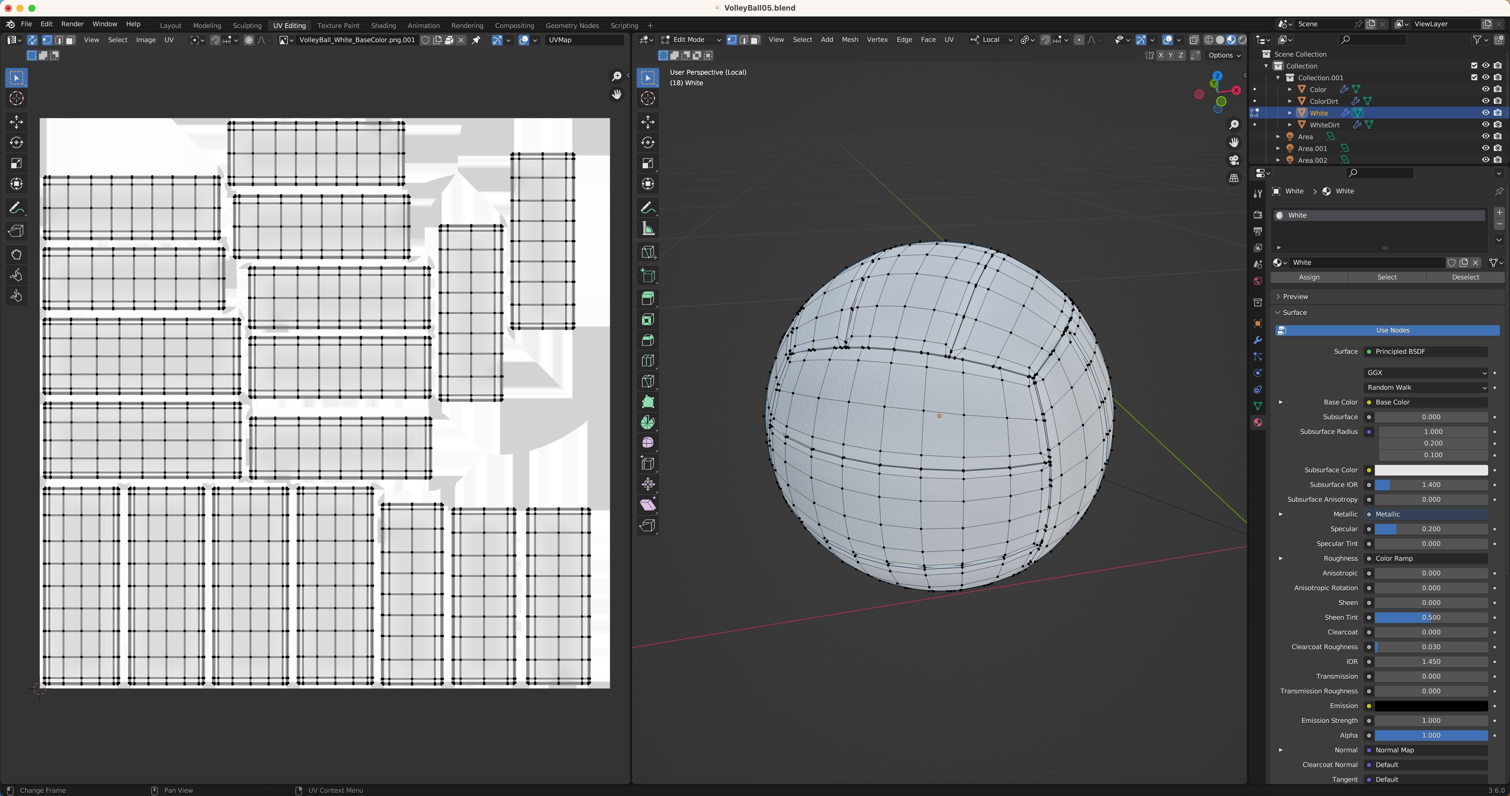 Volleyball set with 4 types material 3D model | CGTrader