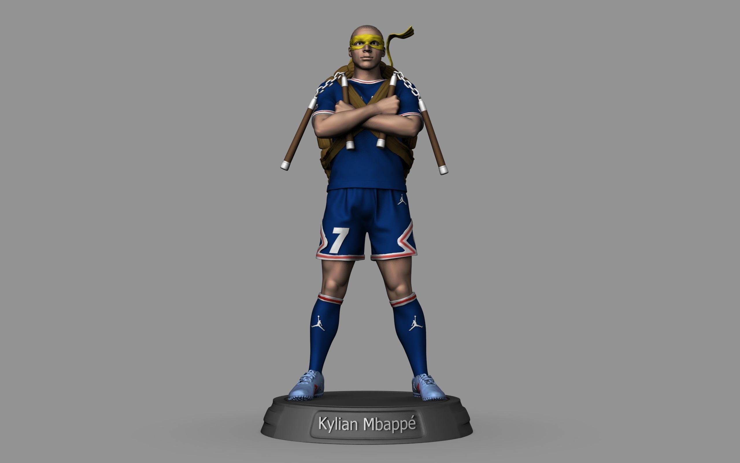 Ninja Turtles Kylian Mbappe 3D model 3D printable | CGTrader