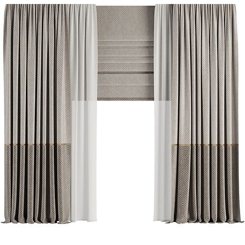 Curtain Set M16 3D model | CGTrader