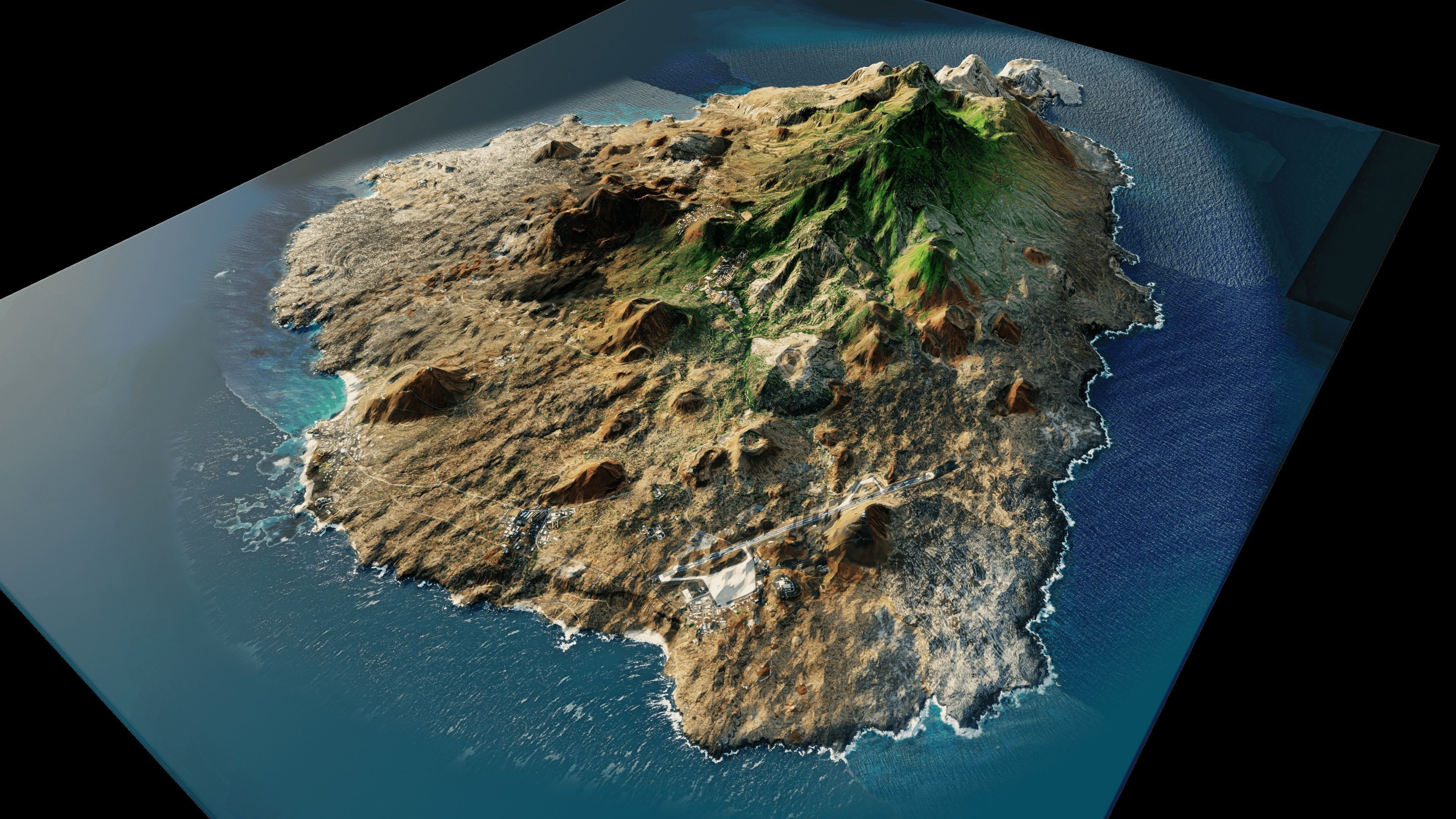 Ascension Island 3d Model Terrain 3D model | CGTrader