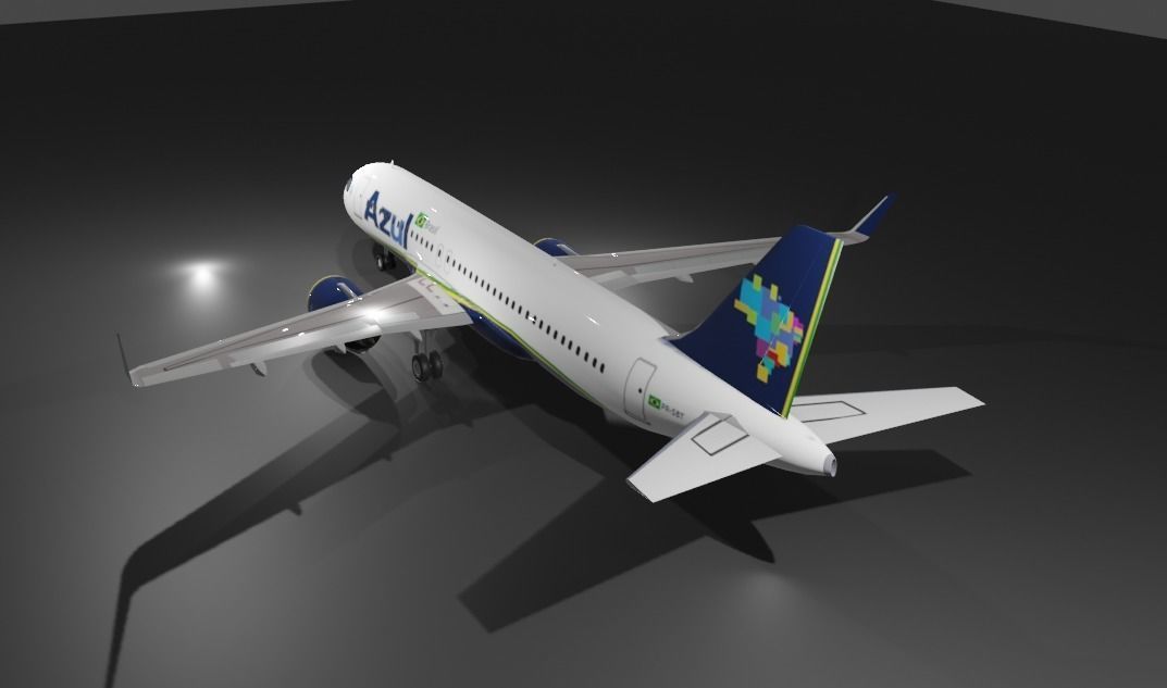 3D model Airbus a320neo Azul Airlines 3D Model with cockpit VR / AR ...