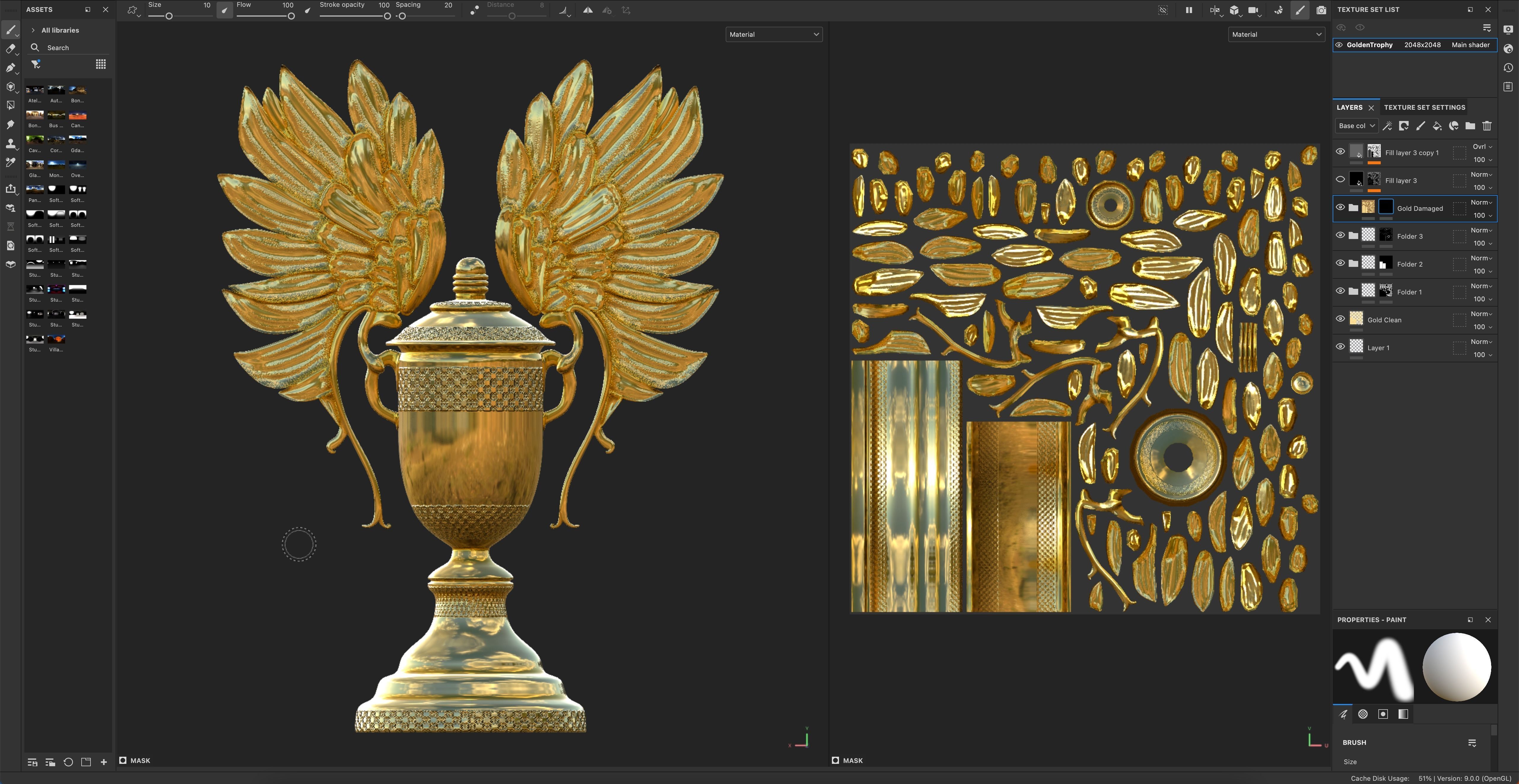 Golden Trophy Wing 3D model | CGTrader