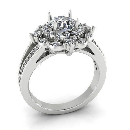 Engagement halo rings Model 3955 3D model 3D printable | CGTrader