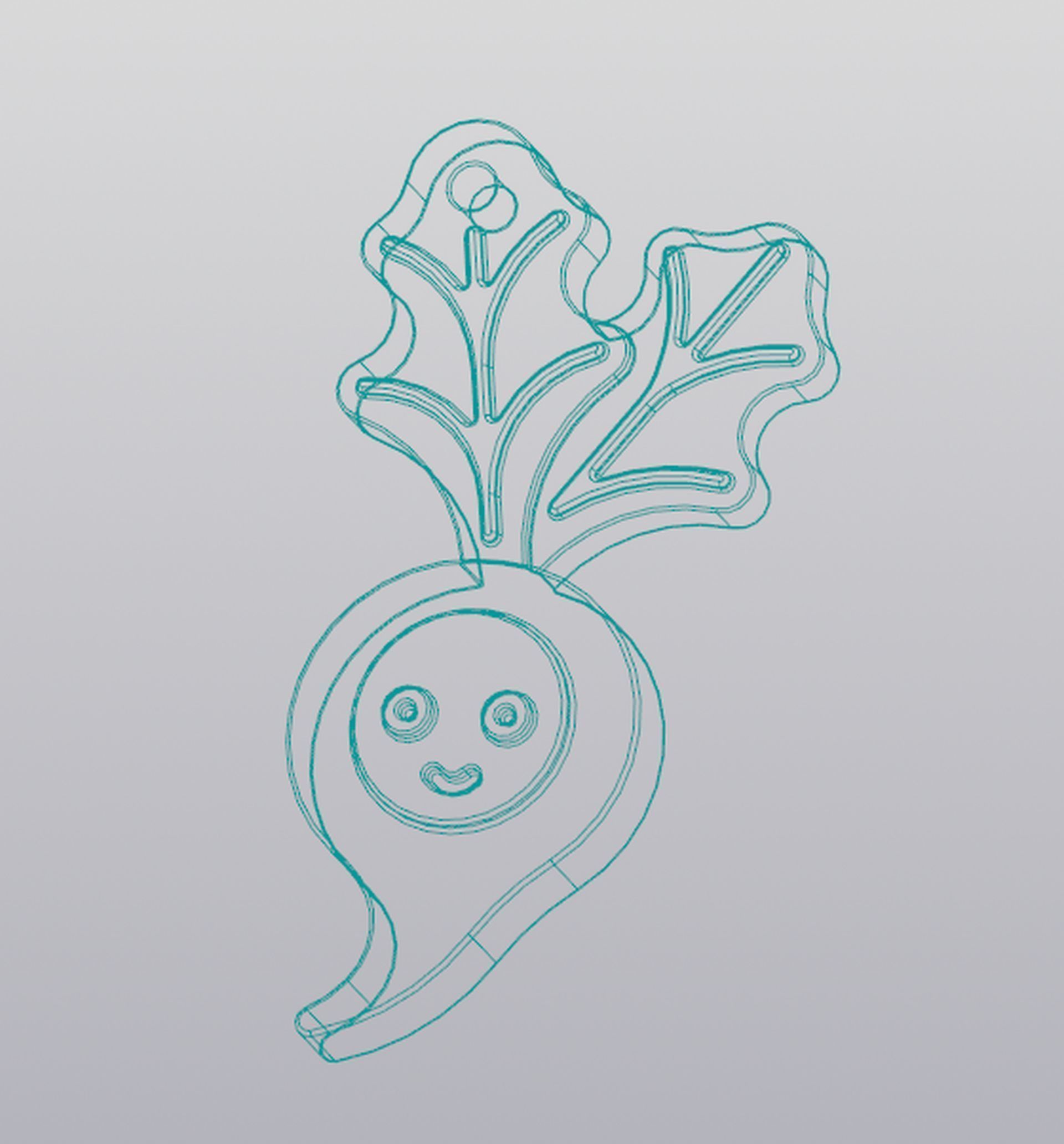 Radish Keychain 3D model 3D printable | CGTrader