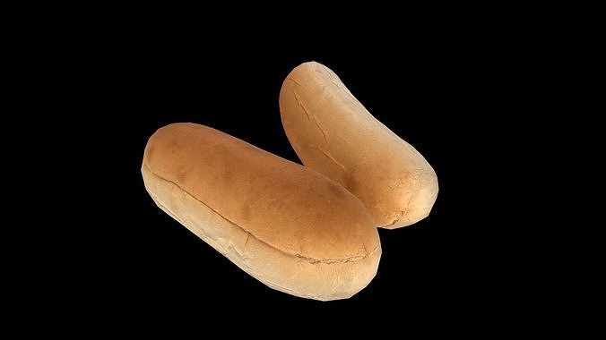 3D model Hot Dog Bun AR VR PBR Lowpoly with game ready 3d Model VR / AR ...