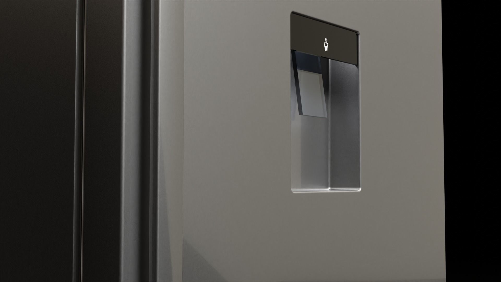 Smart Silver Refrigerator with Dispenser 3D model | CGTrader