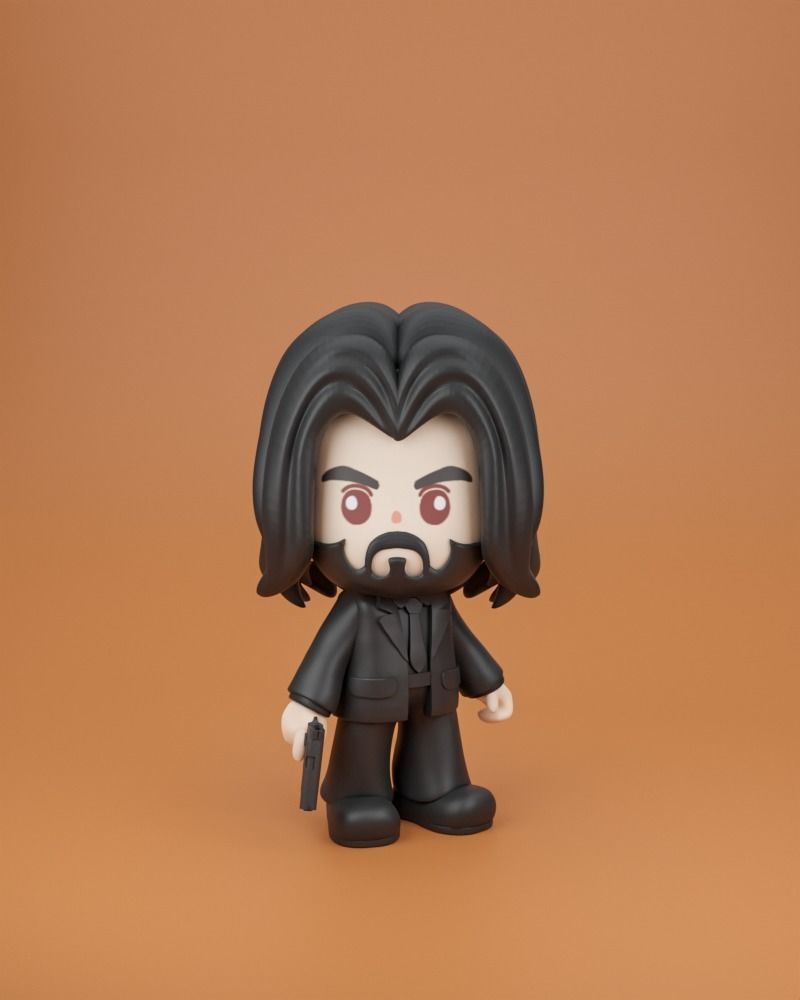 John Wick Chibi from JohnWick4 free 3D model 3D printable | CGTrader