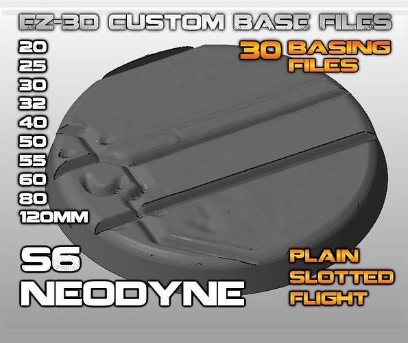 S6 - NEODYNE 20-120mm Round Bases 3D model 3D printable | CGTrader