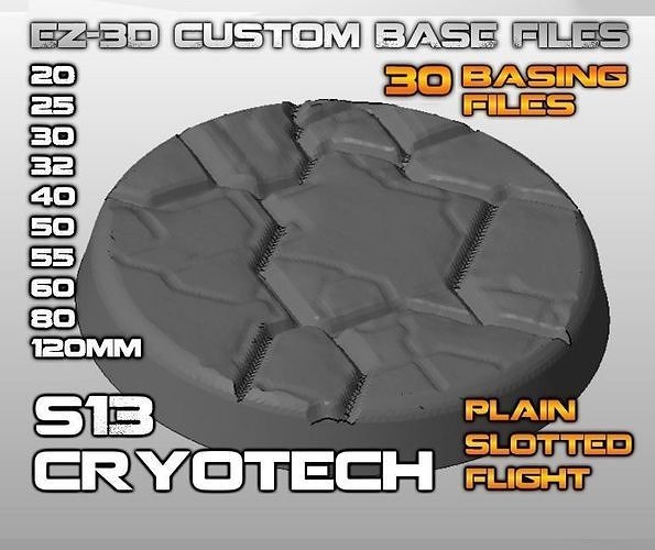 S13 - CRYOTECH 20-120mm Round Bases 3D model 3D printable | CGTrader