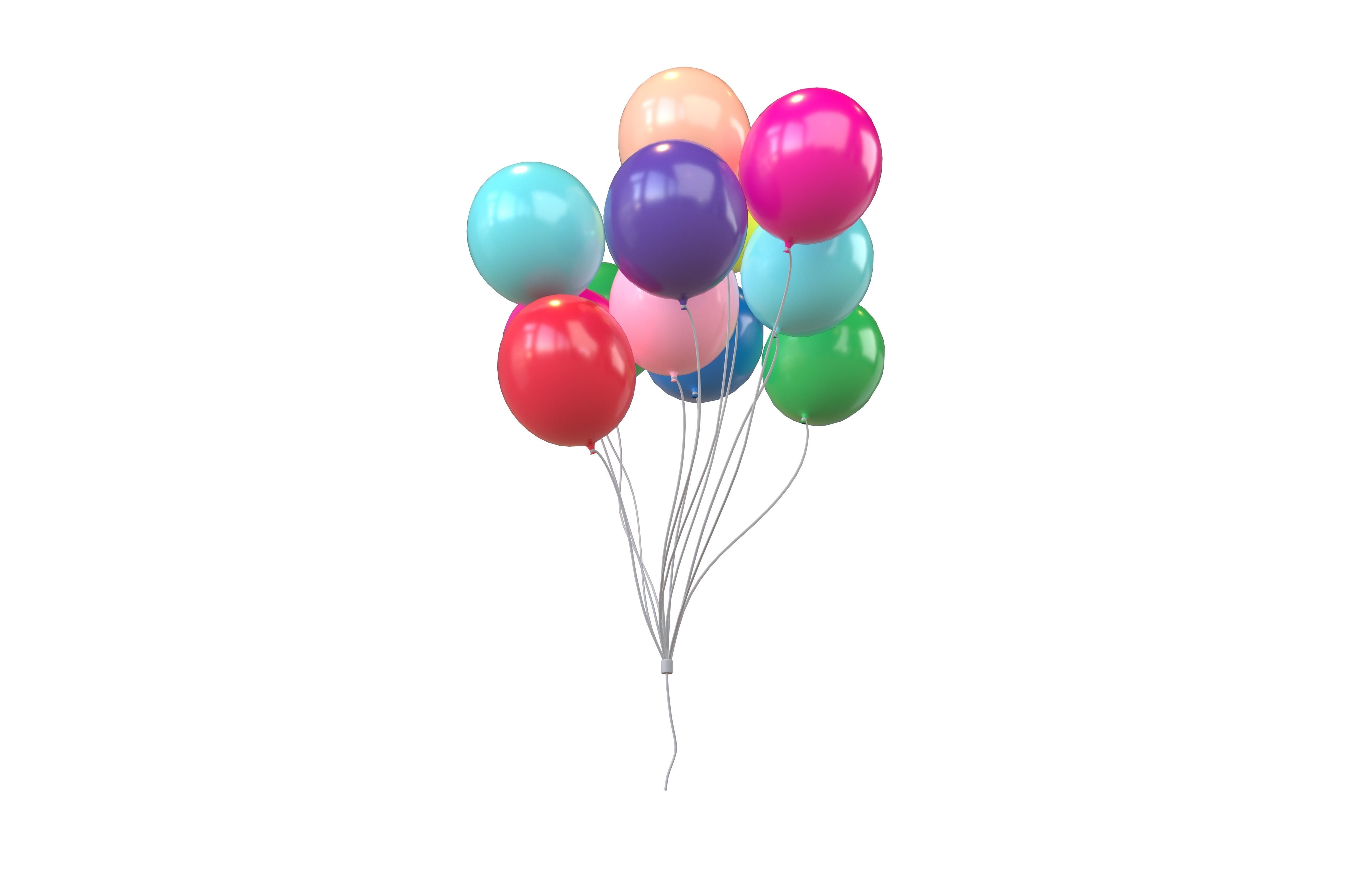 3D model Bunch of Balloons v1 001 VR / AR / low-poly | CGTrader