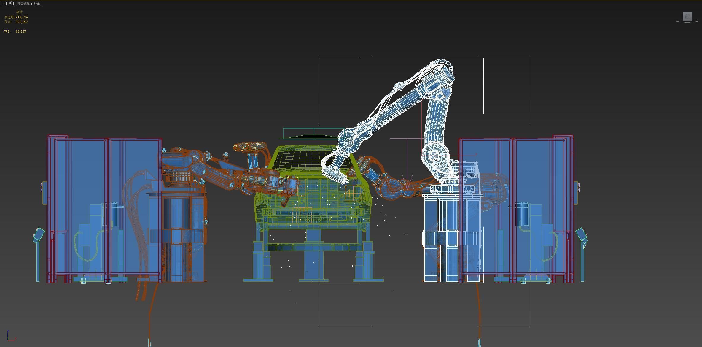 Robot arm animation car manufacturing production line factory 3D model ...