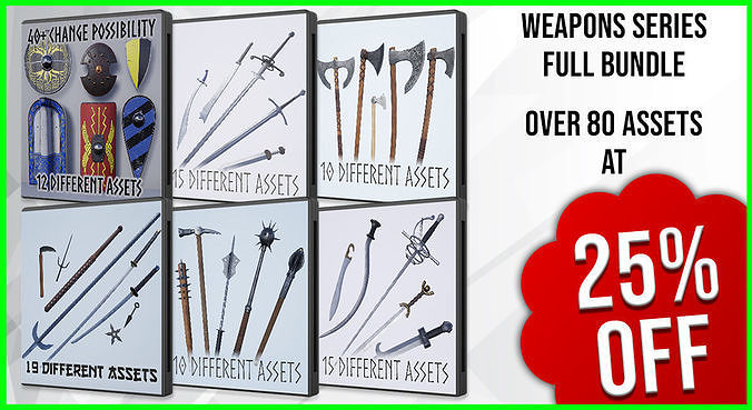 3D model Weapons Series - Full Series Pack VR / AR / low-poly | CGTrader
