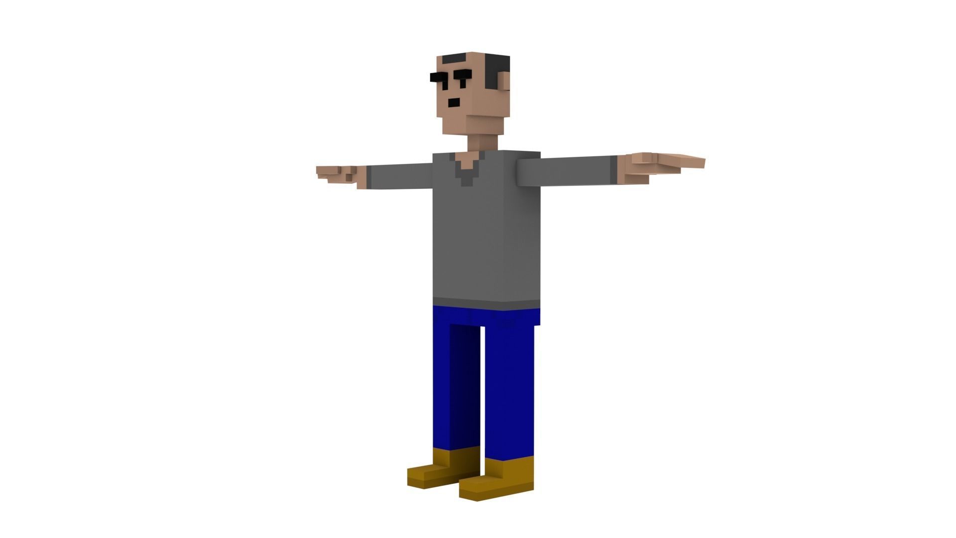 3D model CIVILIANS 9 VOXEL CHARACTER VR / AR / low-poly | CGTrader
