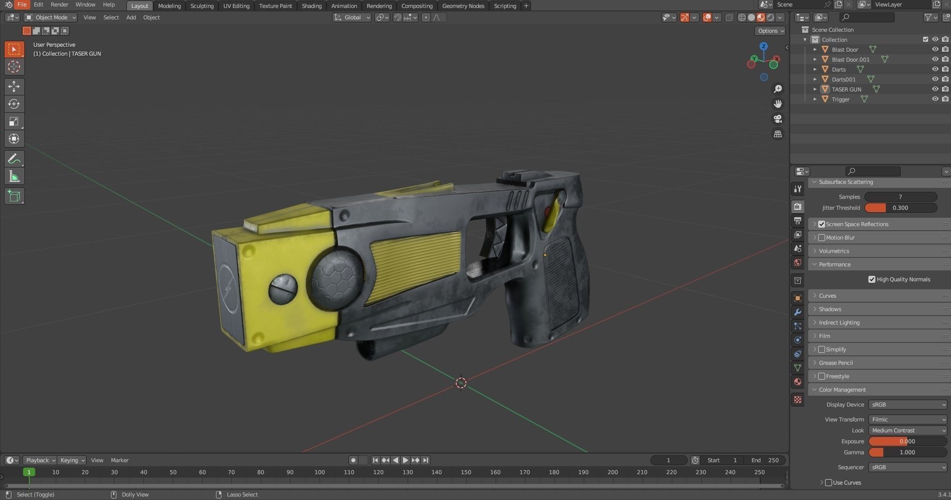 3D model Taser Gun VR / AR / low-poly | CGTrader