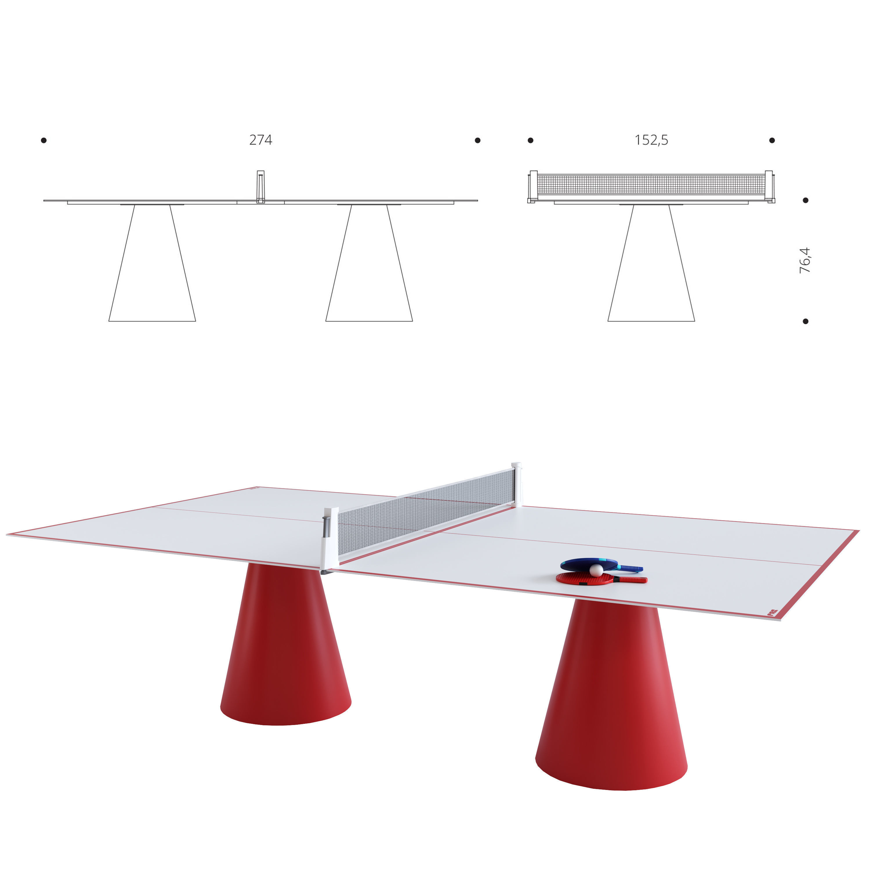 Ping Pong Tables Dada Outdoor FAS Pendezza 3D model | CGTrader