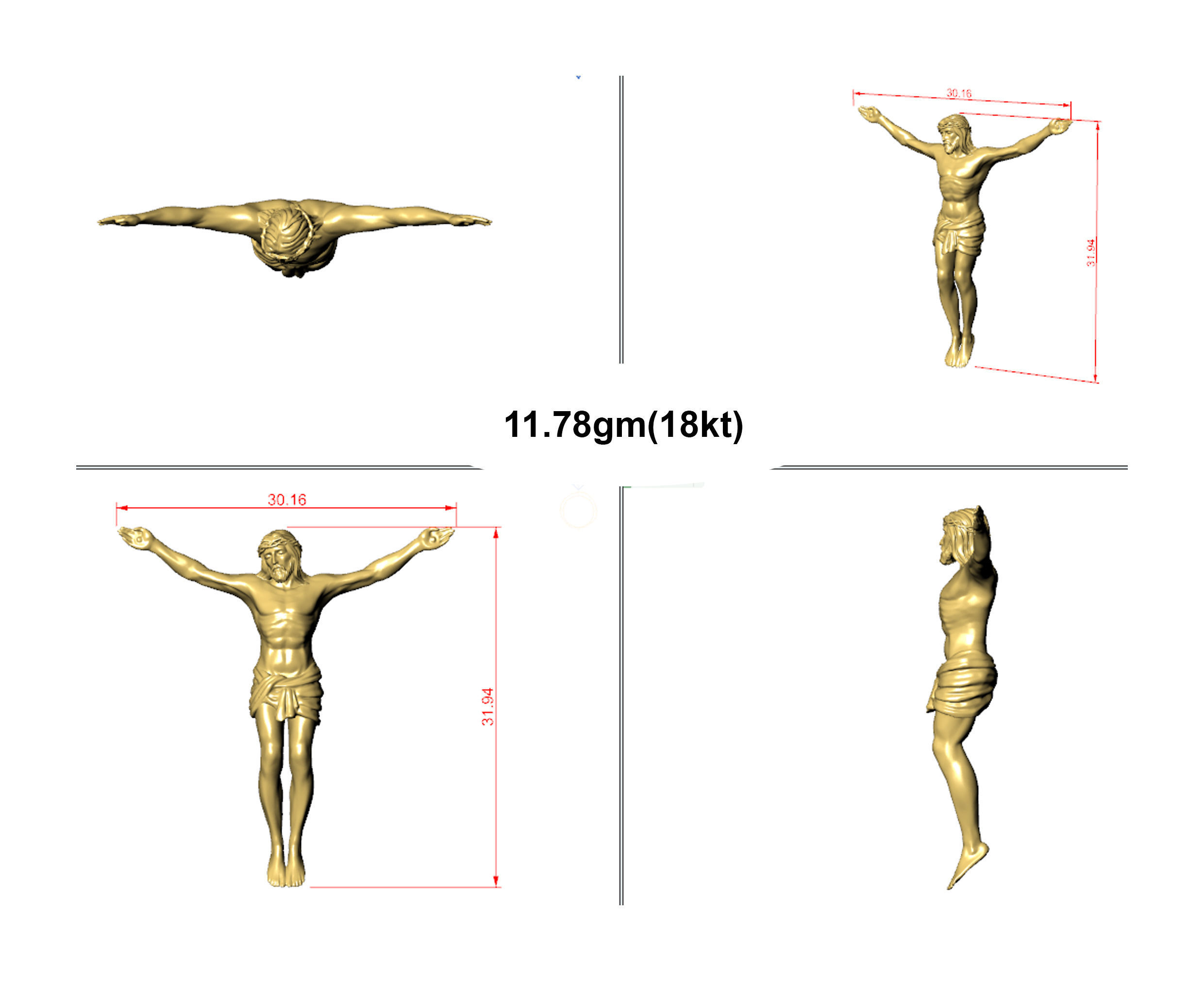 Jesus on cross 3D print model 3D model 3D printable | CGTrader