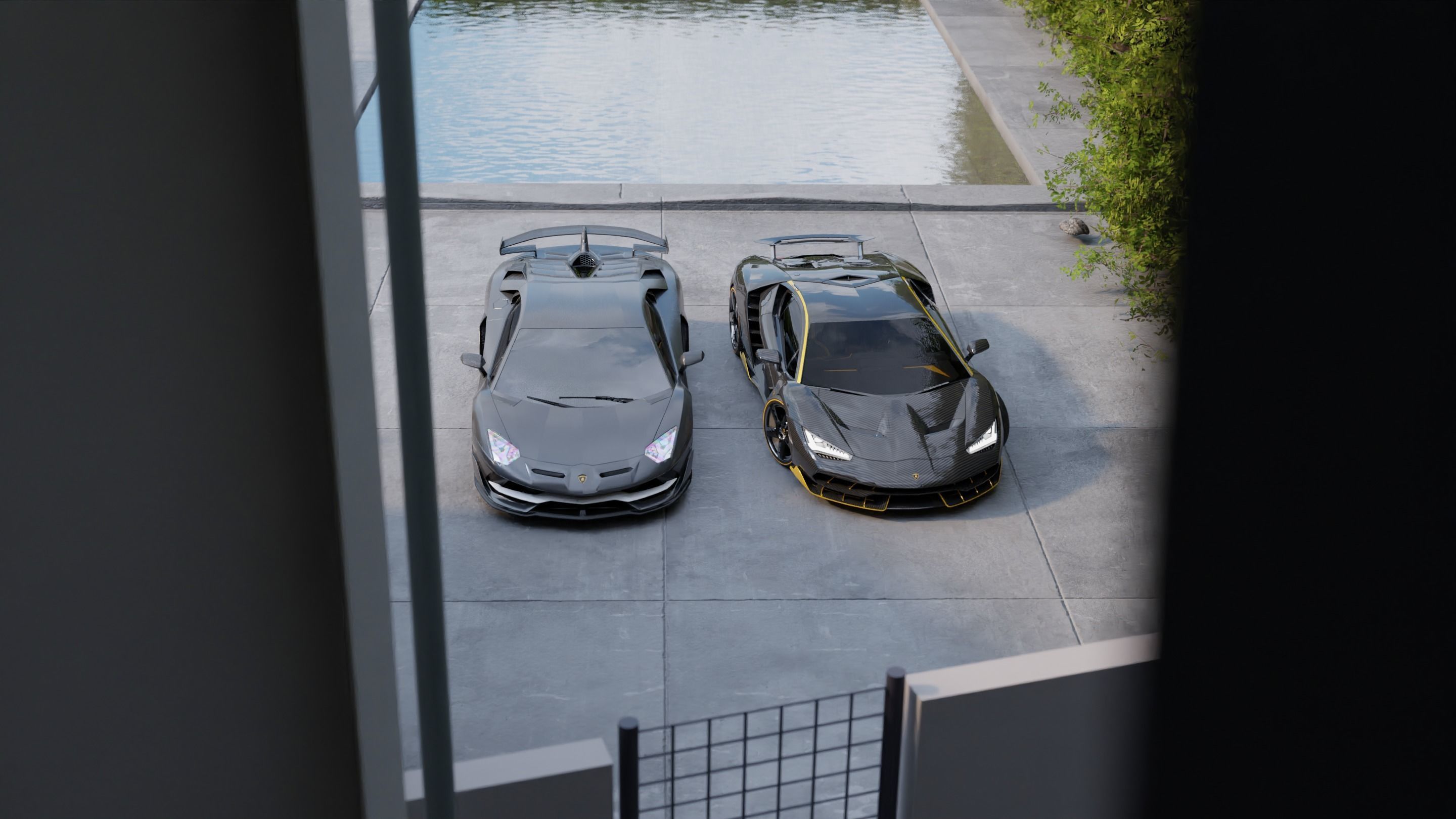 Luxury Automotive Render Scene 3D Blender File Textured And FBX 3D ...