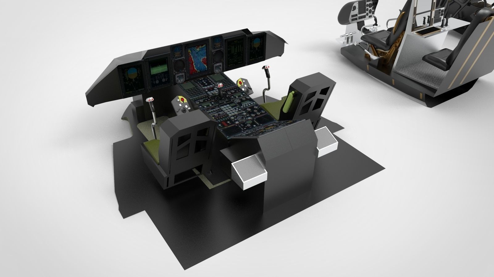 cockpit helicopter 3 type 3D model | CGTrader